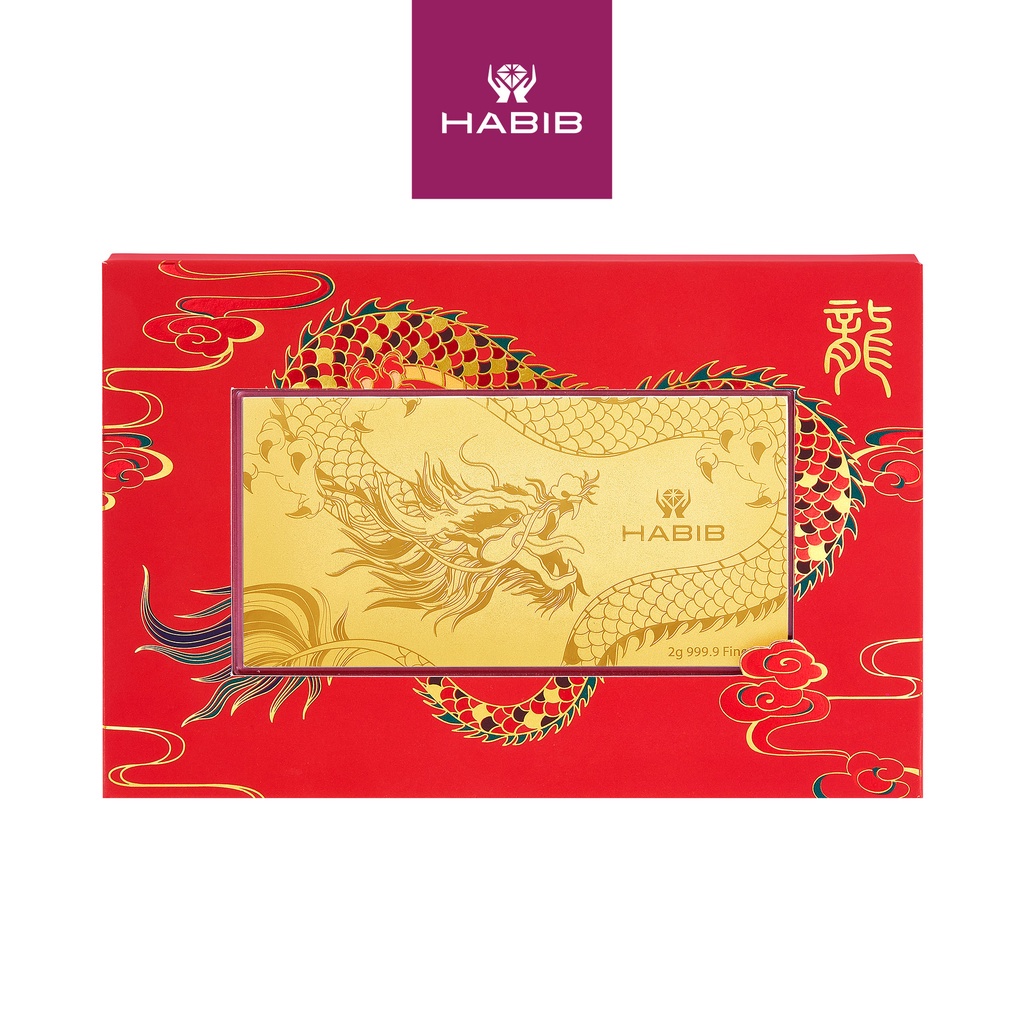 HABIB Year of The Dragon 2024 | 999.9 Gold Wafer Note (2G) | Shopee ...