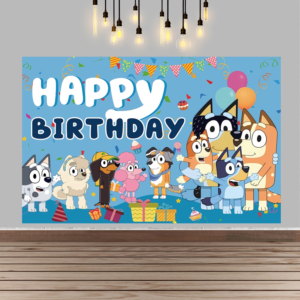 125x80cm Bluey Theme Photo Backdrop Vinyl Cloth Photography Background ...