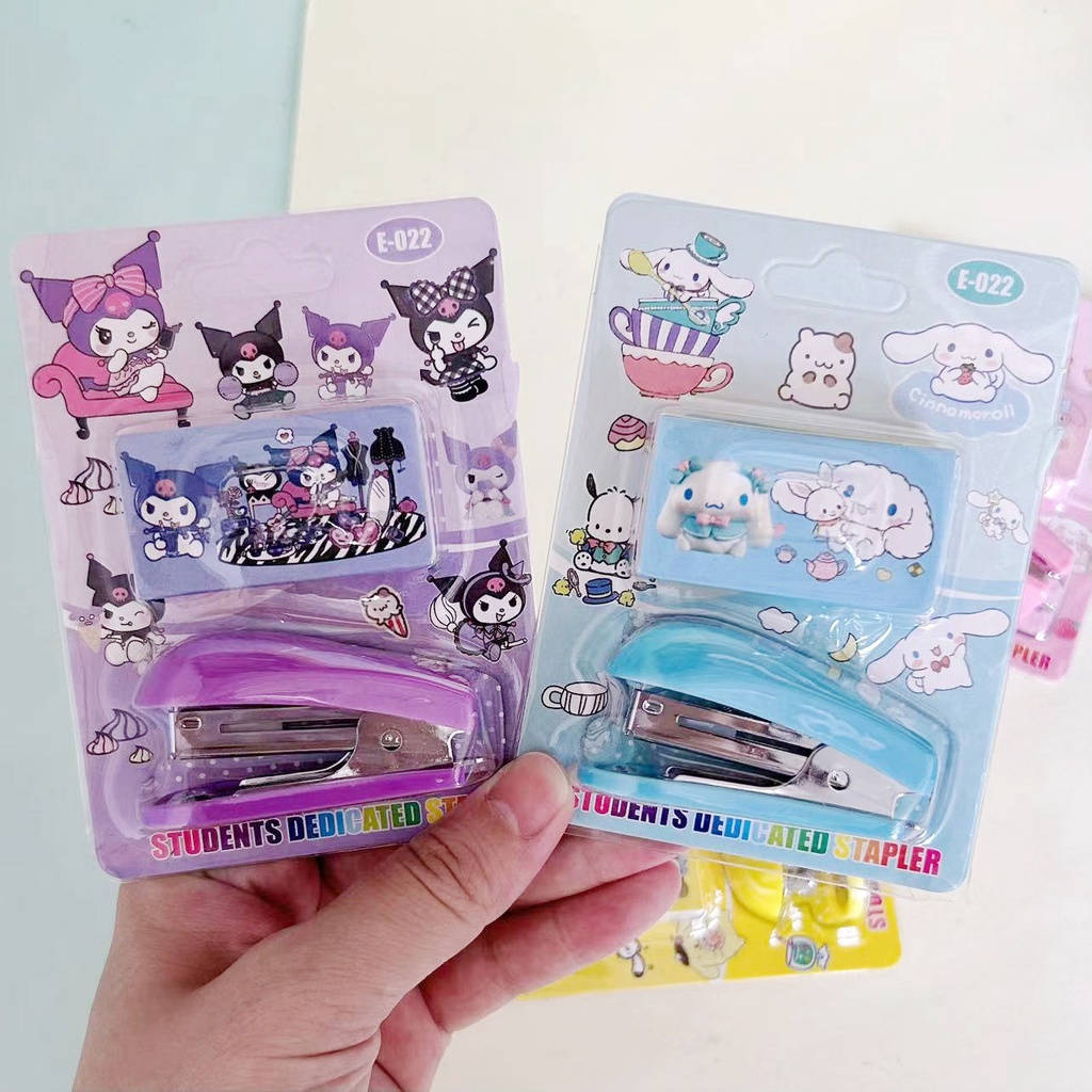 Cartoon Cute Kuromi Cinnamon Roll Stapler Set Student Office Mini Stapler | Shopee Singapore