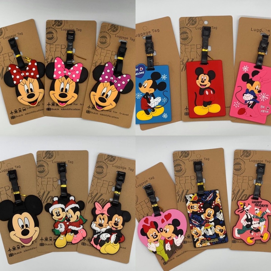9tcl Travel Essential Mickey Mouse Minnie Smiley Luggage Tag Boarding ...