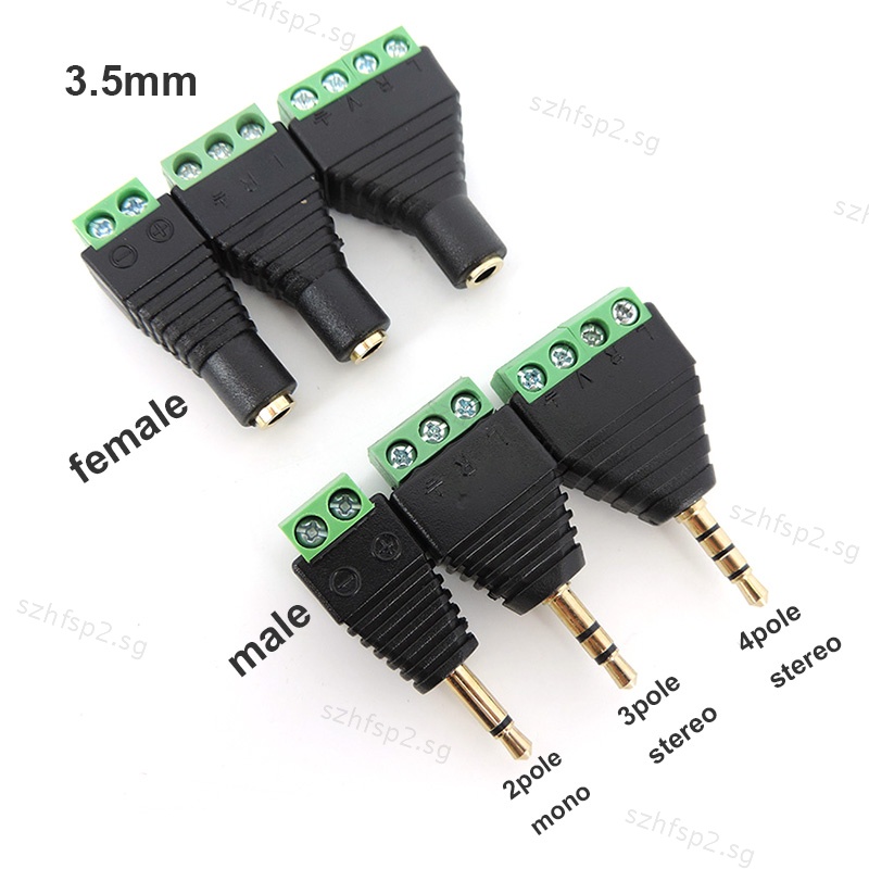 Audio Video AV 3.5mm 2 3 4 Pole mono Stereo 3.5 Male female AV Screw ...