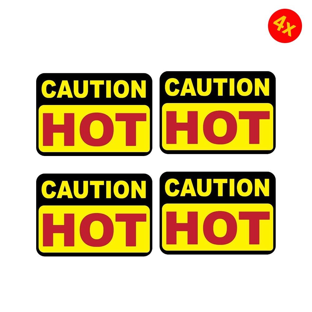 Pack of 4 70mmx50mm (2) CAUTION HOT Warning Safety Decal Stickers p793 ...