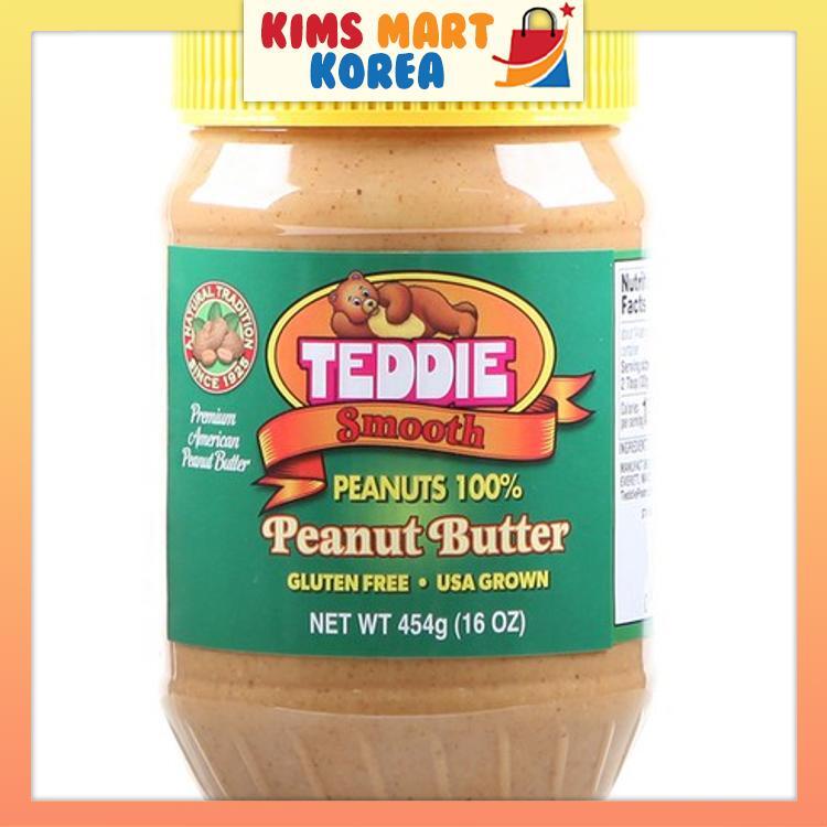 Teddie Peanut Butter Smooth Peanuts 100% USA Grown Gluten Free 454g ...