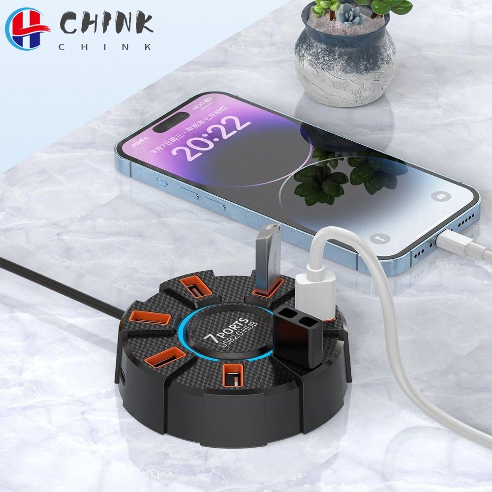 CHINK USB Adapter Hub, 7 Ports Expander USB 2.0 Splitter, External ...