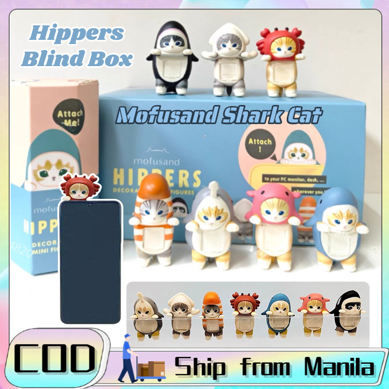 Cute Mofusand Shark Cat Blind Box Action Figure Doll Hippers Series ...