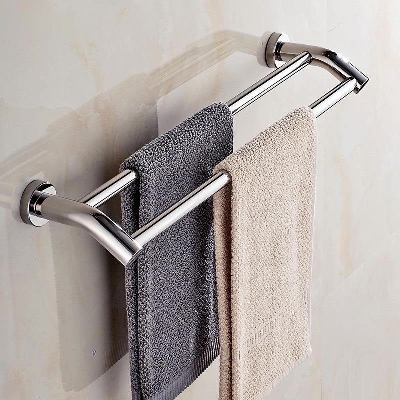 40/50cm Wall Mounted Double Towel Rack Hotel Rail Stainless Steel ...