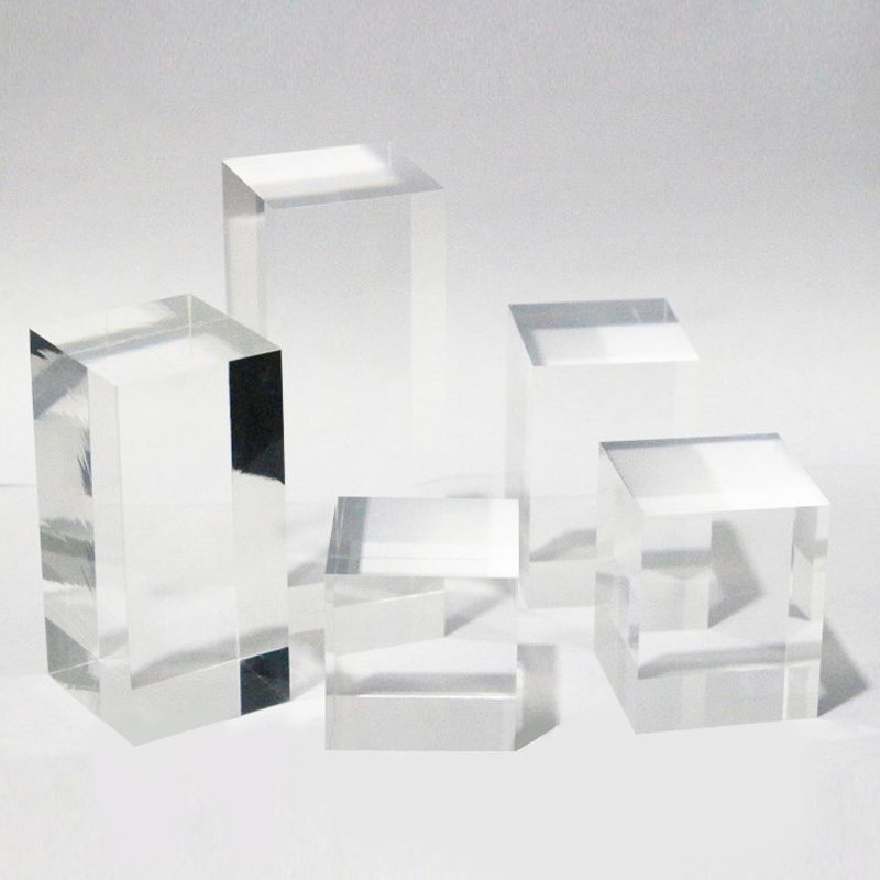High Transparent Acrylic Square Columns Square Crystal Base Support ...