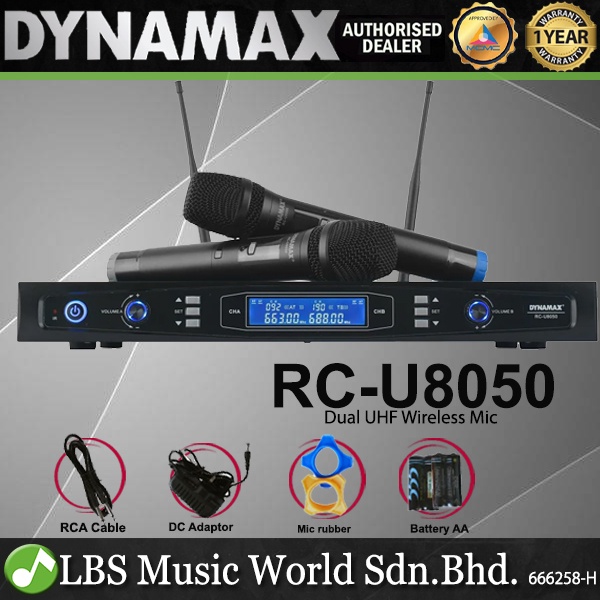 Dynamax RC-U8050 Dual UHF Wireless Mic For Performance Speech ...