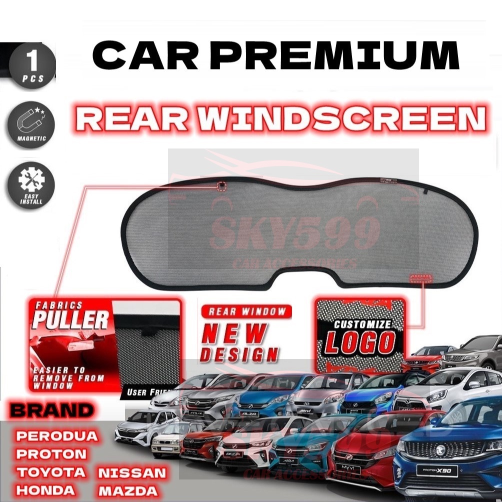 Car Rear Windscreen Car Sunshade Proton Perodua Myvi Axia Viva Alza ...