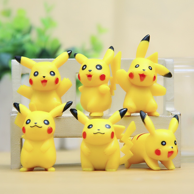6 pcs/set Cartoon Pokemon Action Figure Mini Toys Dolls Pikachu Action ...