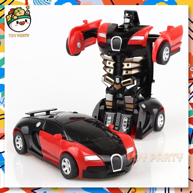 【⭐24H⭐Car Toy】Hit Impact Deformation Robot Toy With Pull Back Function ...