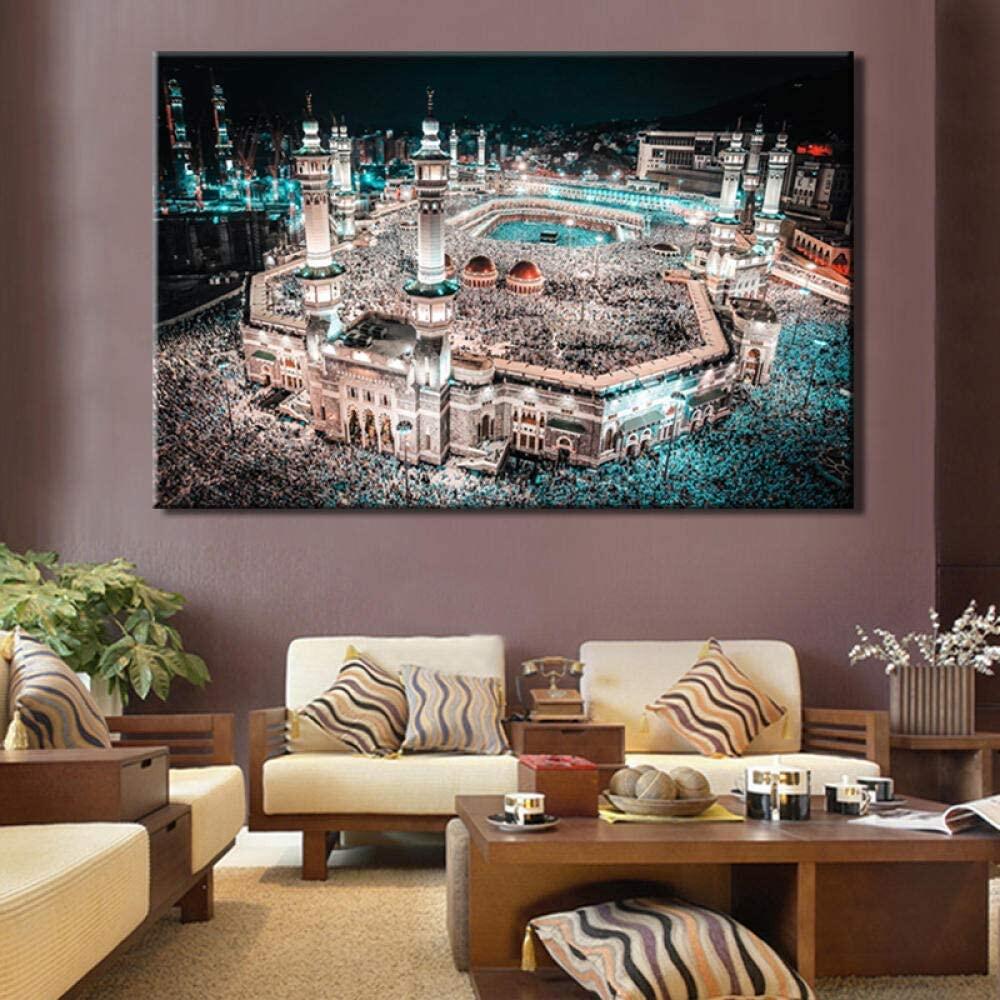 Posters and Prints Wall Art Mecca Islamic The Caaba Landscape Canvas ...