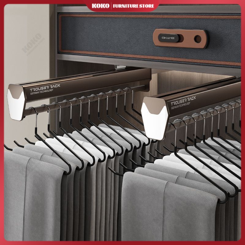 Built-in Pull-out Trouser Rack Telescopic Sliding Wardrobe Built-in Top ...