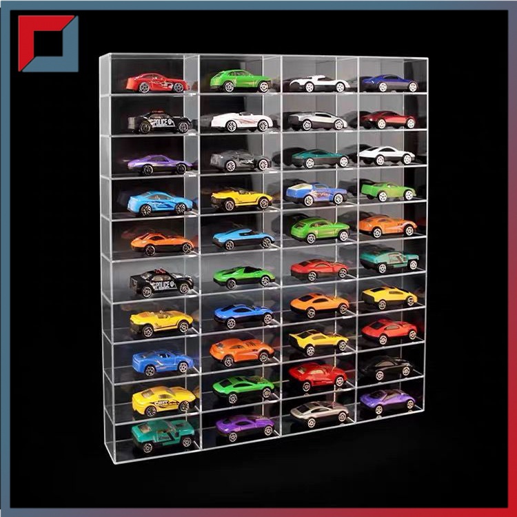 Toy car model transparent display box shelf car wind wheel Domeka ...