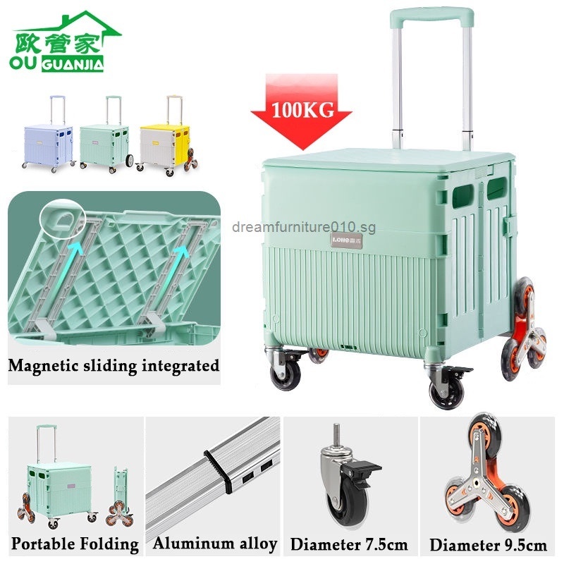 Folding Trolley Foldable Box Shopping Cart Box Trolley Market Trolley ...