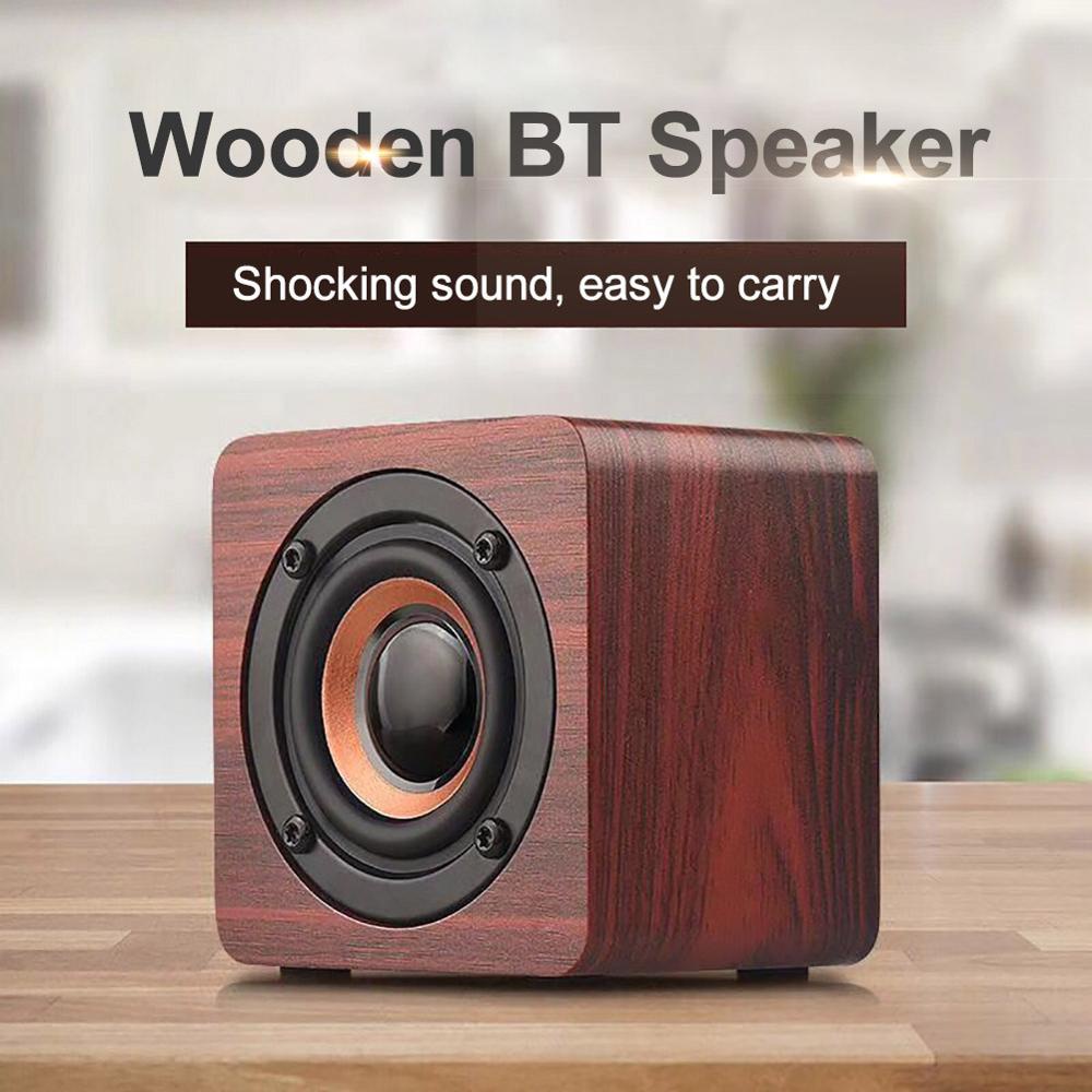 Q1 Wooden Wireless Bluetooth Speaker Mobile Portable Subwoofer Gift ...