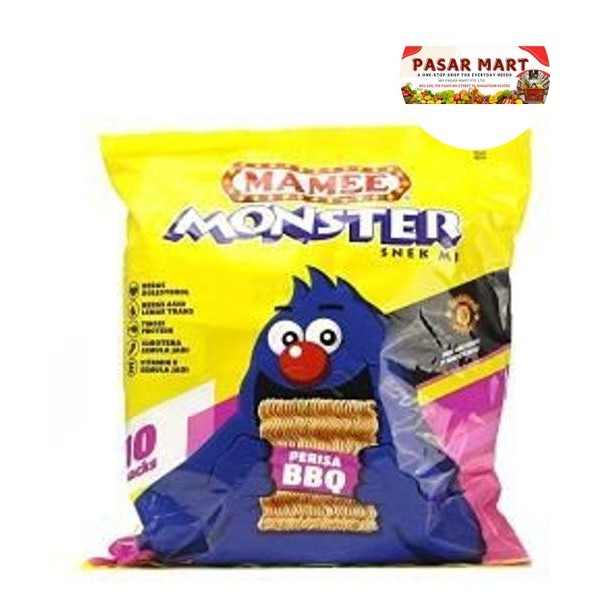 MAMEE Monster Snack BBQ Family Pack 8'Sx25g | Shopee Singapore