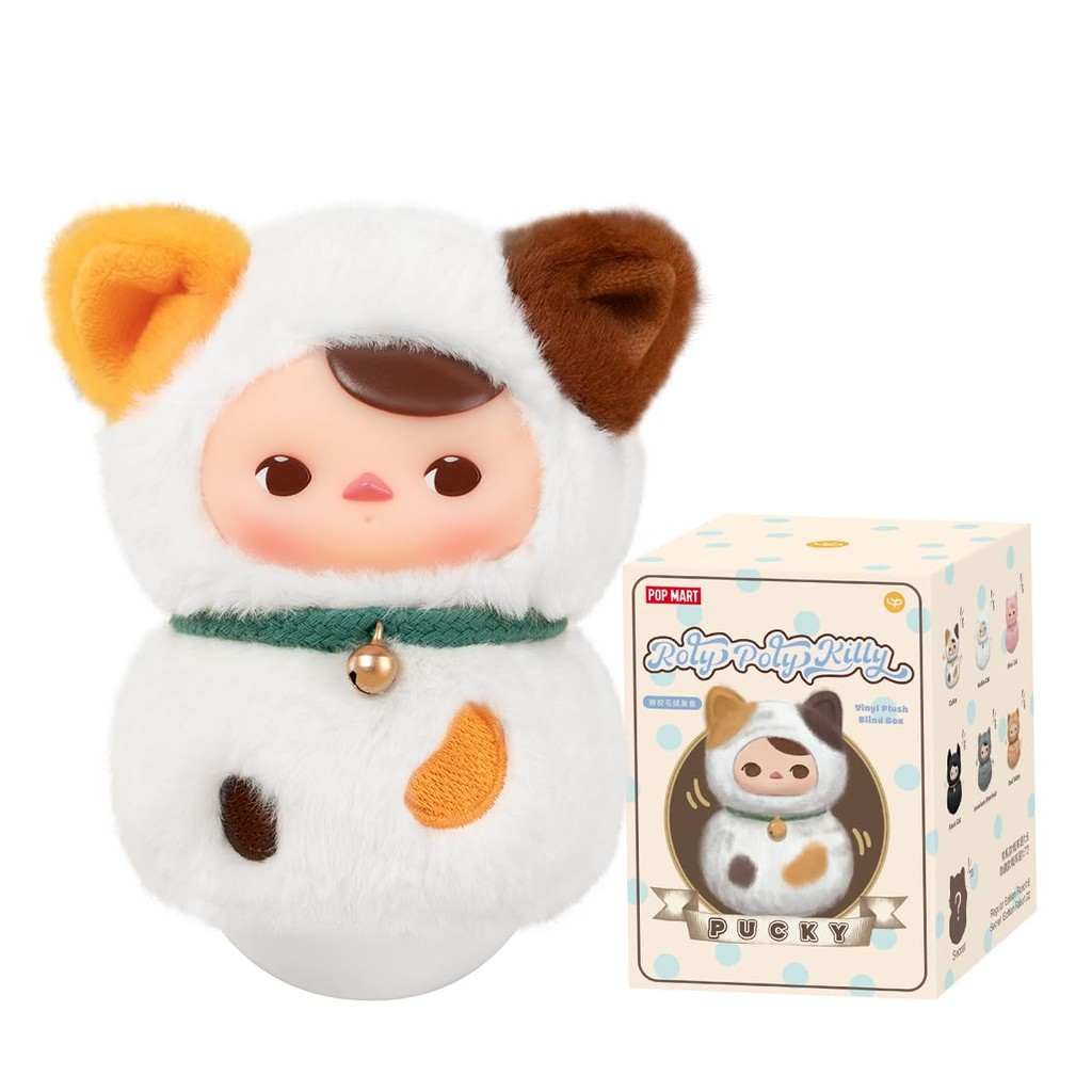 POP MART PUCKY Roly-Poly Kitty Series Plush Toy [1 Piece] Pop Mart ...