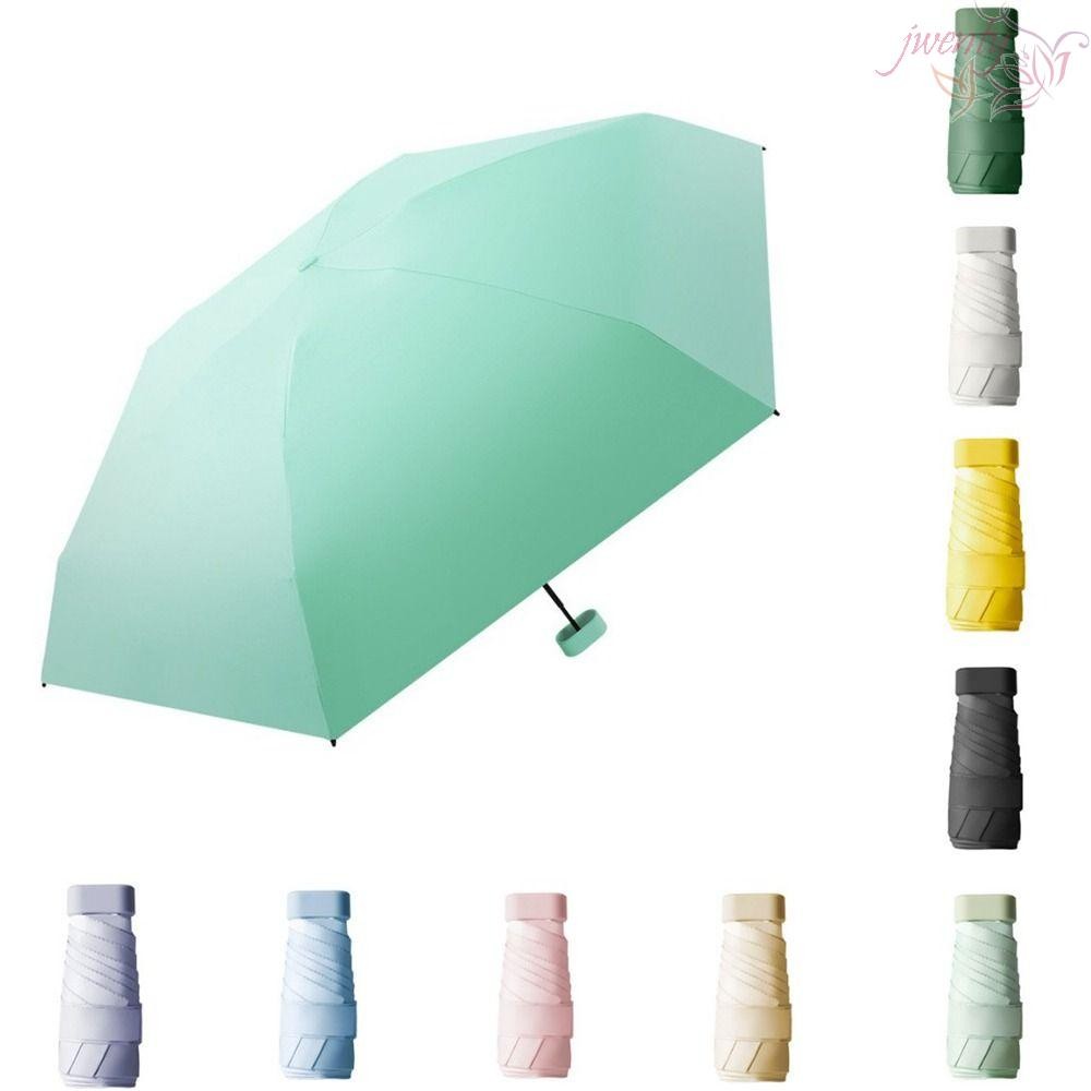 JWENTY Travel Rain Umbrella, Compact 6 Ribs Mini UV Sun Umbrella ...