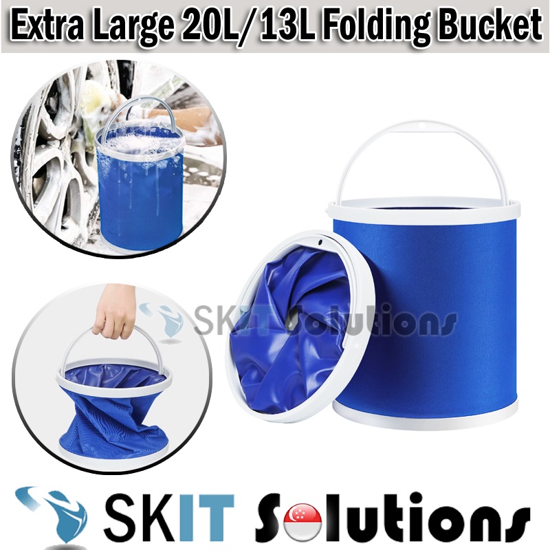 20L/13L/11L/9L Round Folding Water Pail Bucket Foldable Barrel Dish Tub ...