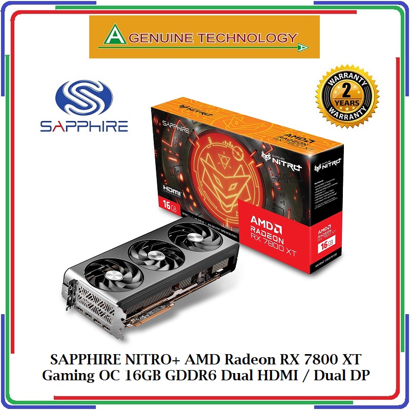 SAPPHIRE NITRO+ AMD Radeon RX 7800 XT Gaming OC 16GB GDDR6 Dual HDMI ...