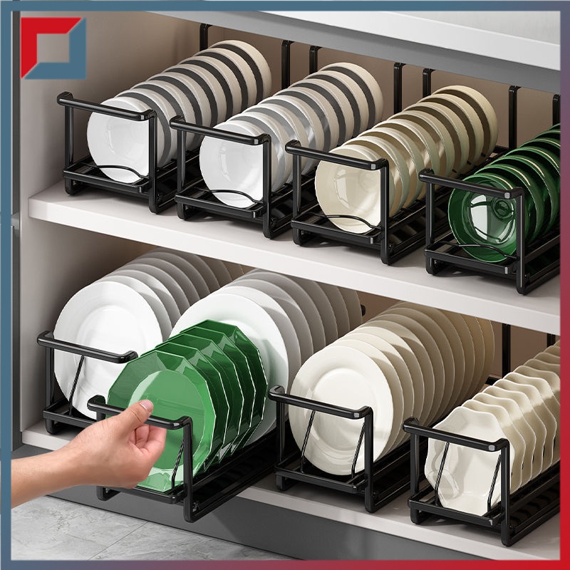 Bowl and tray storage rack installation free kitchen household storage ...