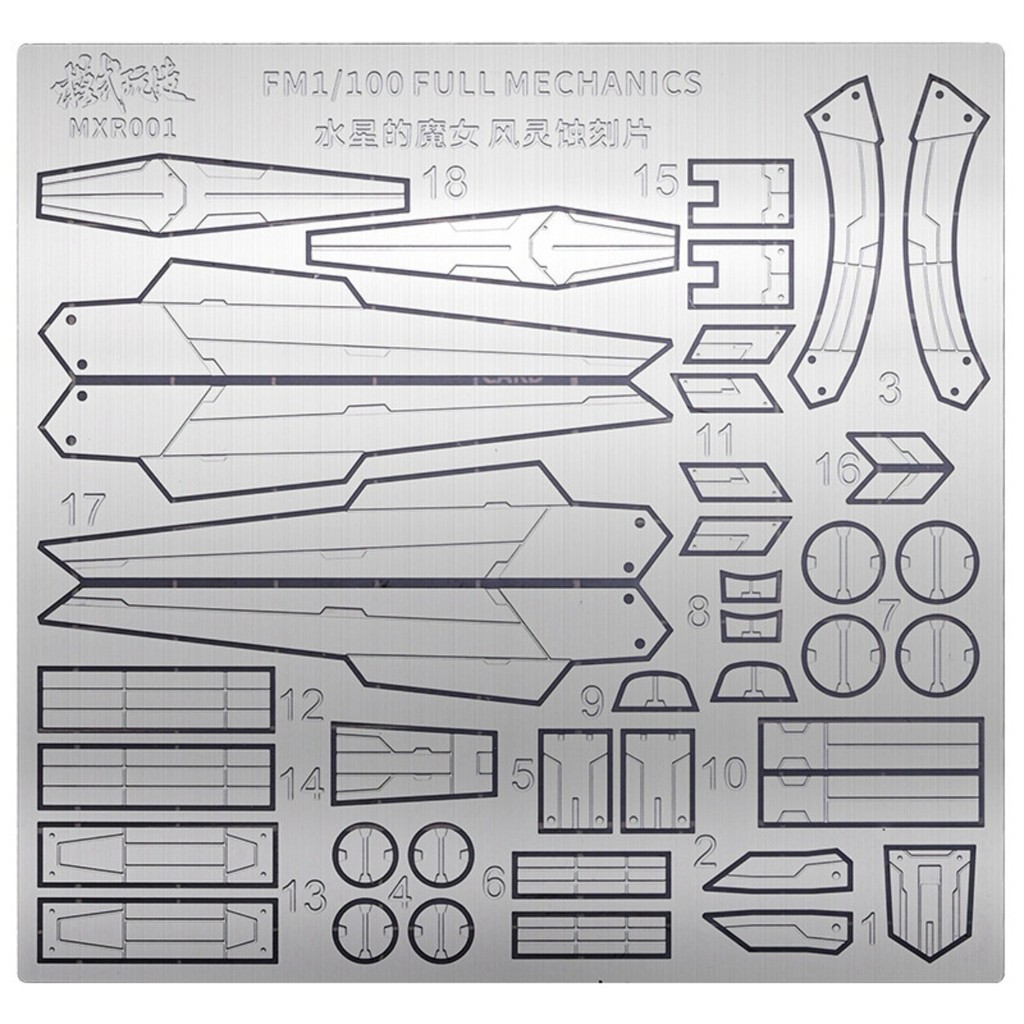 MOSHI MXR001 FM1/100 Full Mechanics Etching Sheet for FM 1/100 Model ...