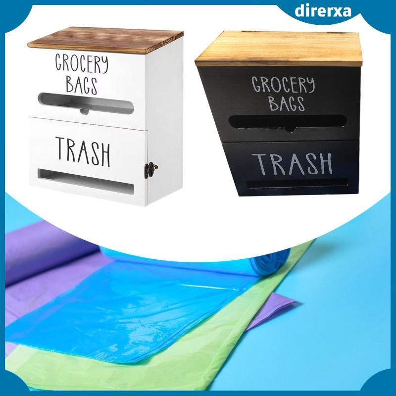 [Direrxa] Trash Bag Holder Dispenser Vintage Rustic Space Saving Wall ...