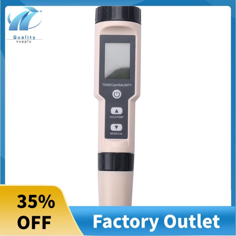 5 in 1 TDS/EC/PH/Salinity/Temperature Meter Digital Water Quality ...