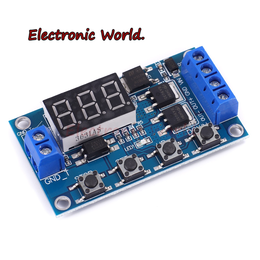 DC 12V 24V Dual MOS LED Digital Time Delay Relay Trigger Cycle Timer ...
