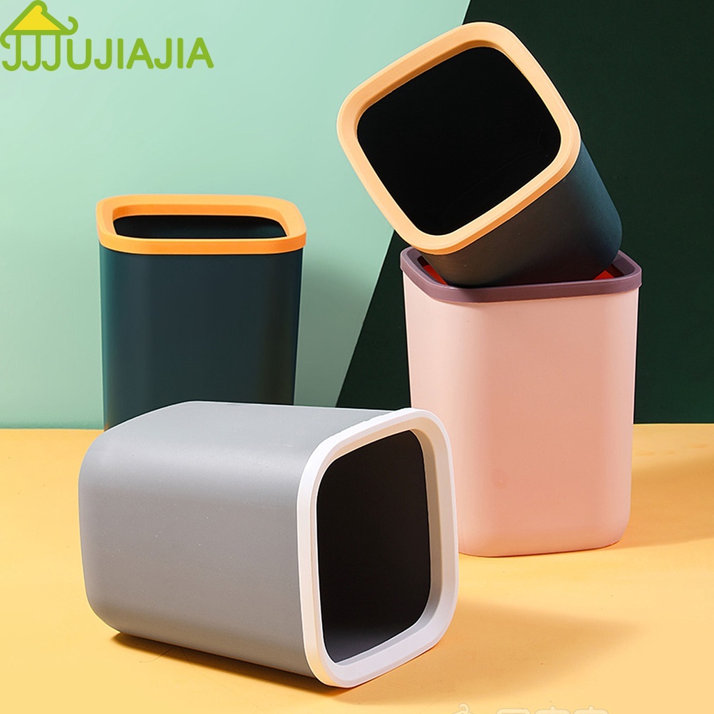 JUJIAJIA 10L/12L Square Liddless Dustbin Bedroom Study Trash Bin ...