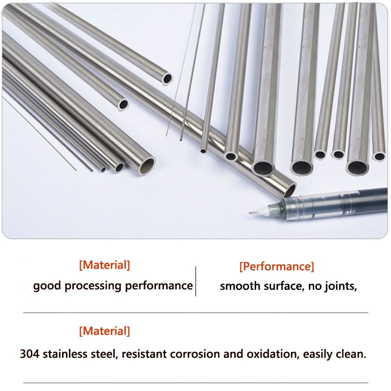 1-10pcs 304 stainless steel round capillary 250mm 500mm long seamless ...