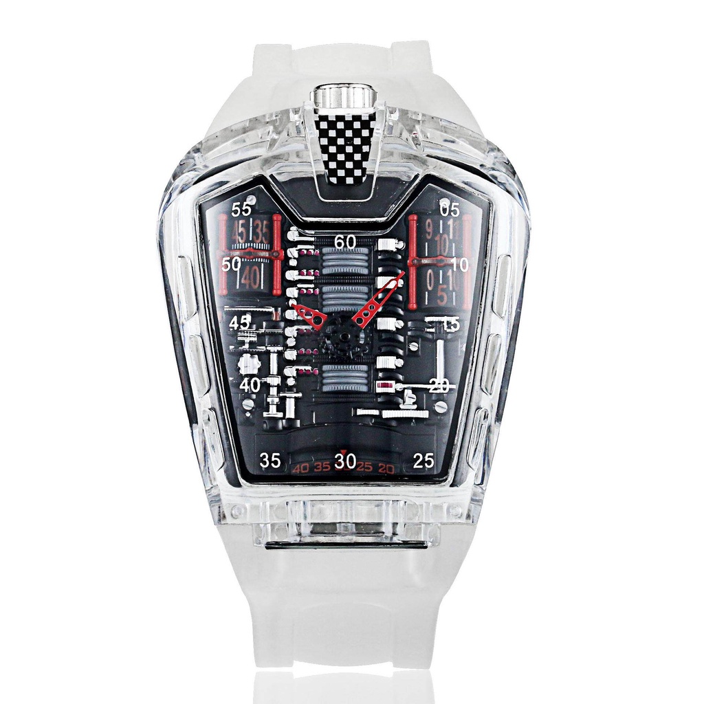 KIMSDUN Men's watch Trendy personality transparent men's watch silicone ...