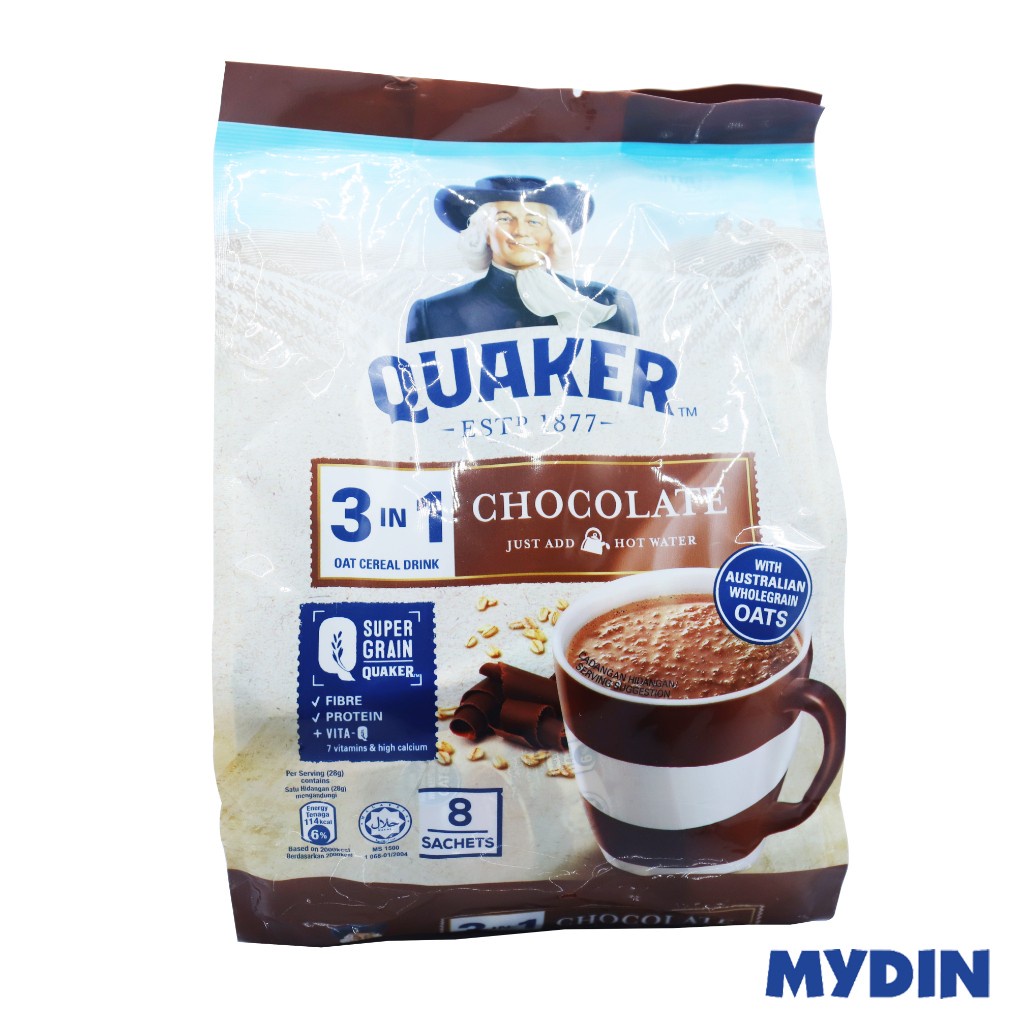Quaker 3 in 1 Oat Cereal Drink Chocolate (8's x 28g) | Shopee Singapore
