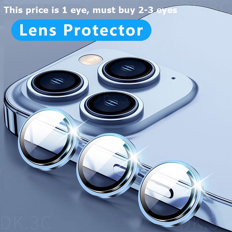 Metal Camera Lens Protector Full Cover Tempered Glass For iPhone 11 12 13 14 15 16 17 Pro Max ...