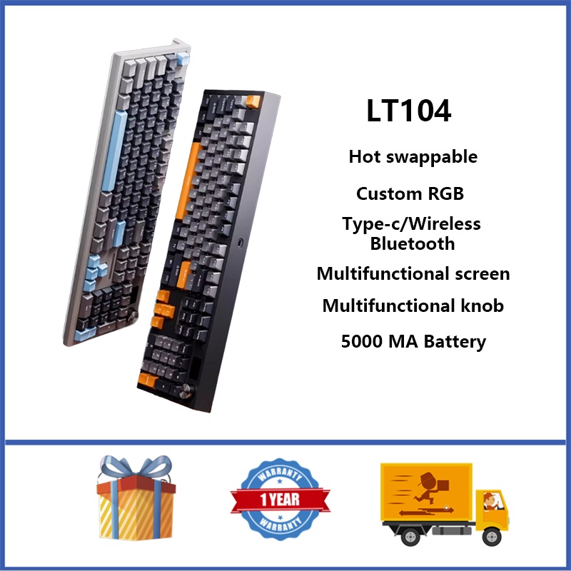 LANGTU LT104 Wireless Mechanical Keyboard RGB Hot swappable ...