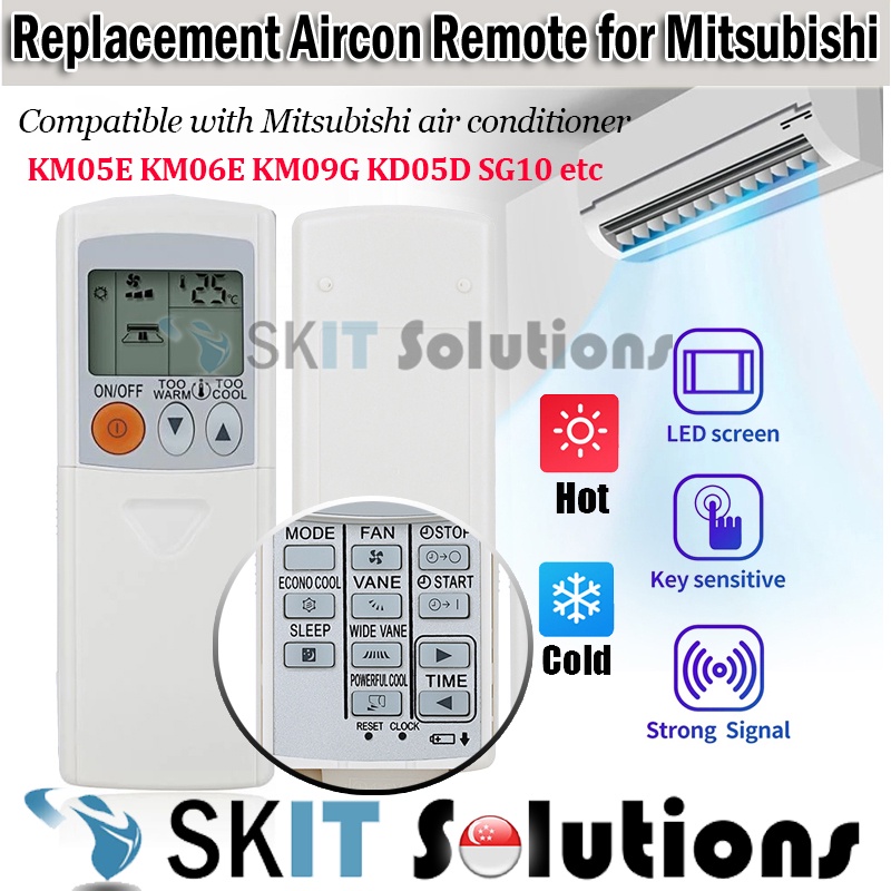 Replacement Mitsubishi Aircon Remote Control Air Conditioner AC Air Con Remote Controller KM05E ...