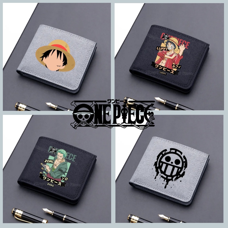 Spot Goods 】 ONE PIECE Canvas Wallet Luffy Cartoon Print Portable ...