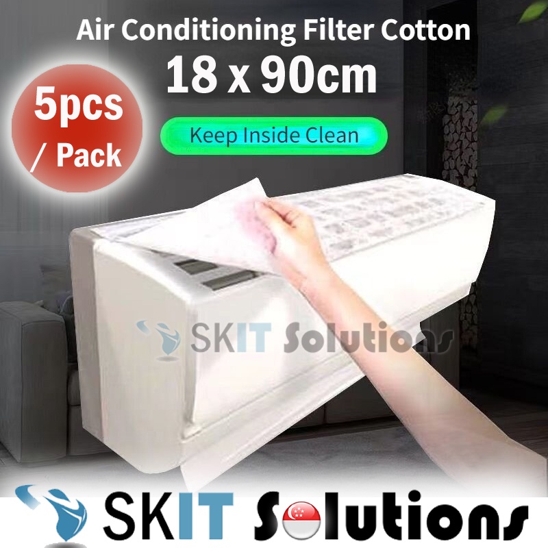 【SKIT SG】5pcs/Pack Air Conditioning Purification Filter Pad 18*90cm ...