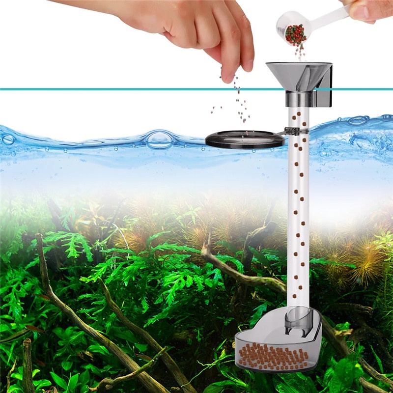 Retractable Aquarium Feeding Tube Dish Set Fish Tank Shrimp Food ...