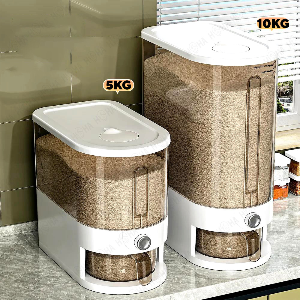 5KG 10KG Rice Dispenser Rice Storage Bucket Insect Moisture Proof ...