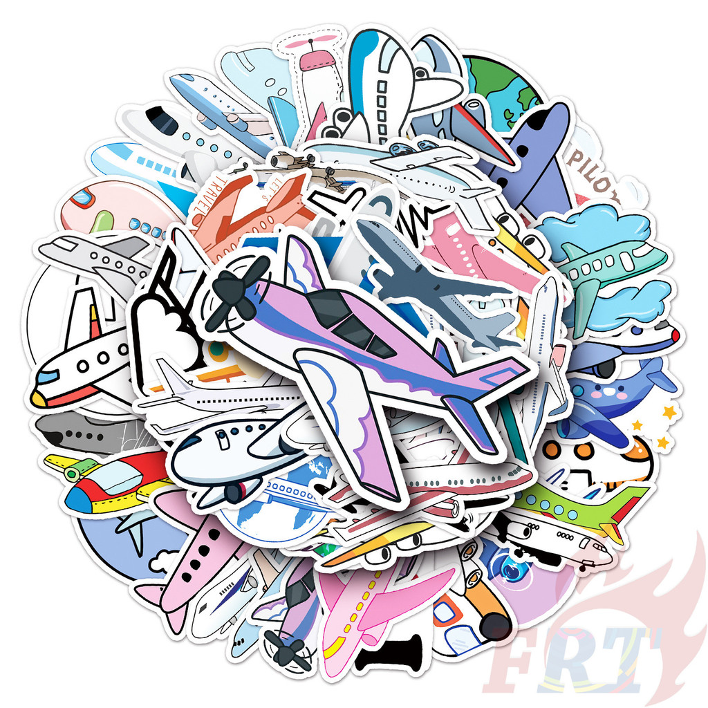50Pcs/Set Airplane Series 01 Stickers DIY Fashion Waterproof Doodle ...