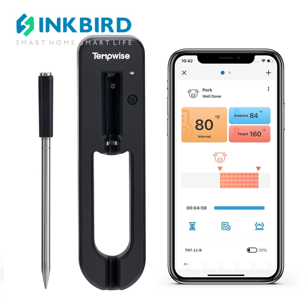 INKBIRD Tempwise TNT-11-B Wire-free Bluetooth Thermometer Digital ...