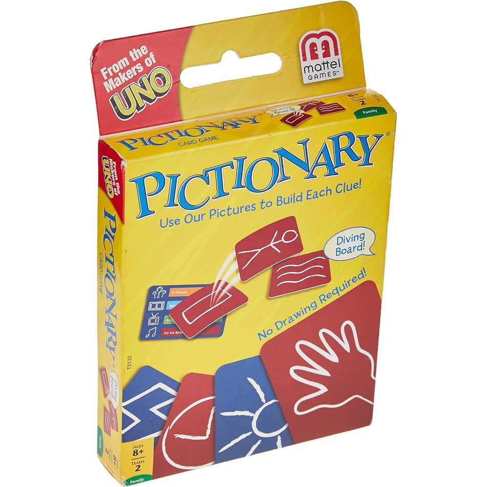 Pictionary Card Game, Mattels Fun Family or Adult Game Night, 8 Years ...