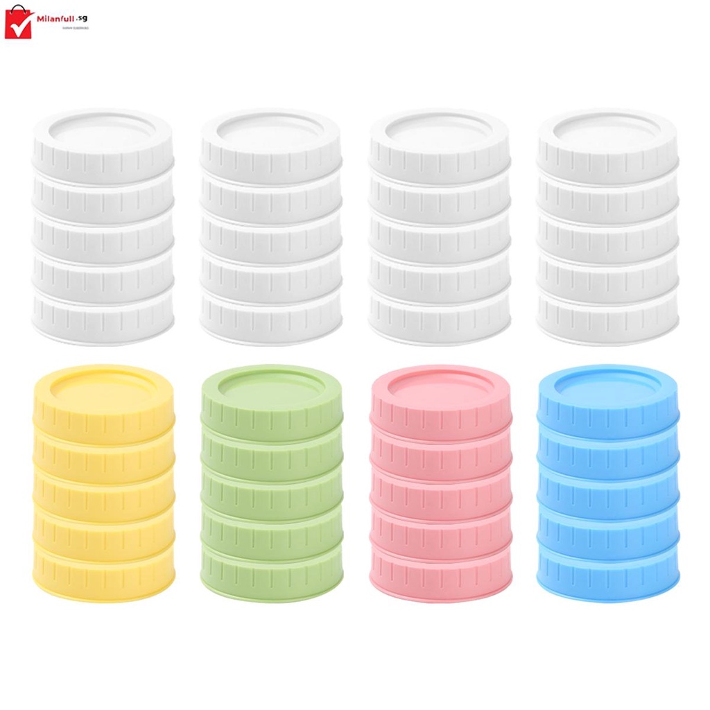 20pcs Plastic Mason Jar Lids Food-grade Mason Jar Caps Fit Regular ...