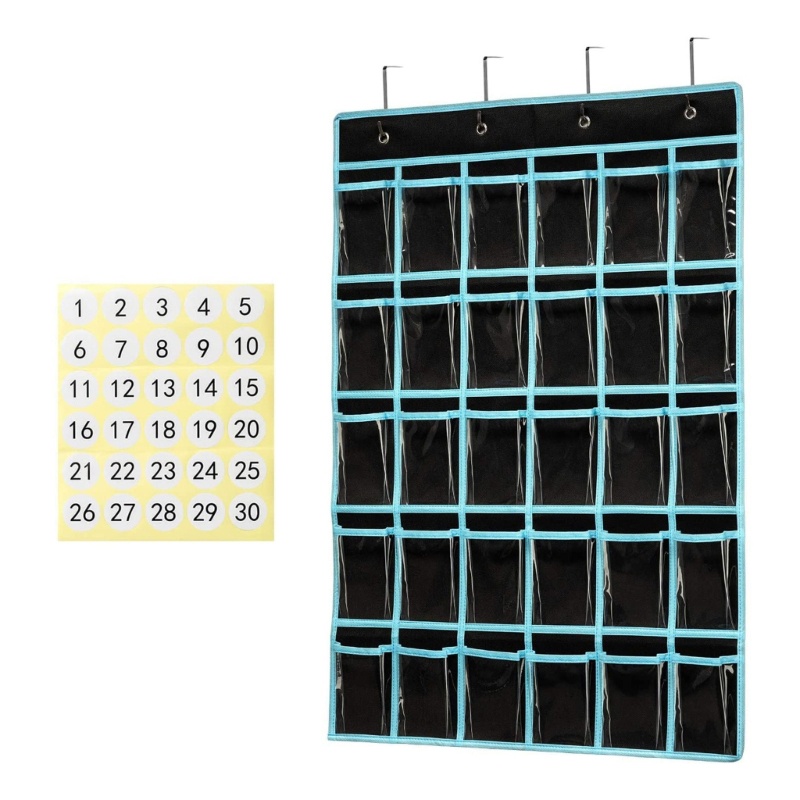 Stat 30 Pockets Classroom Phone Pocket Chart Classroom Wall Haning ...