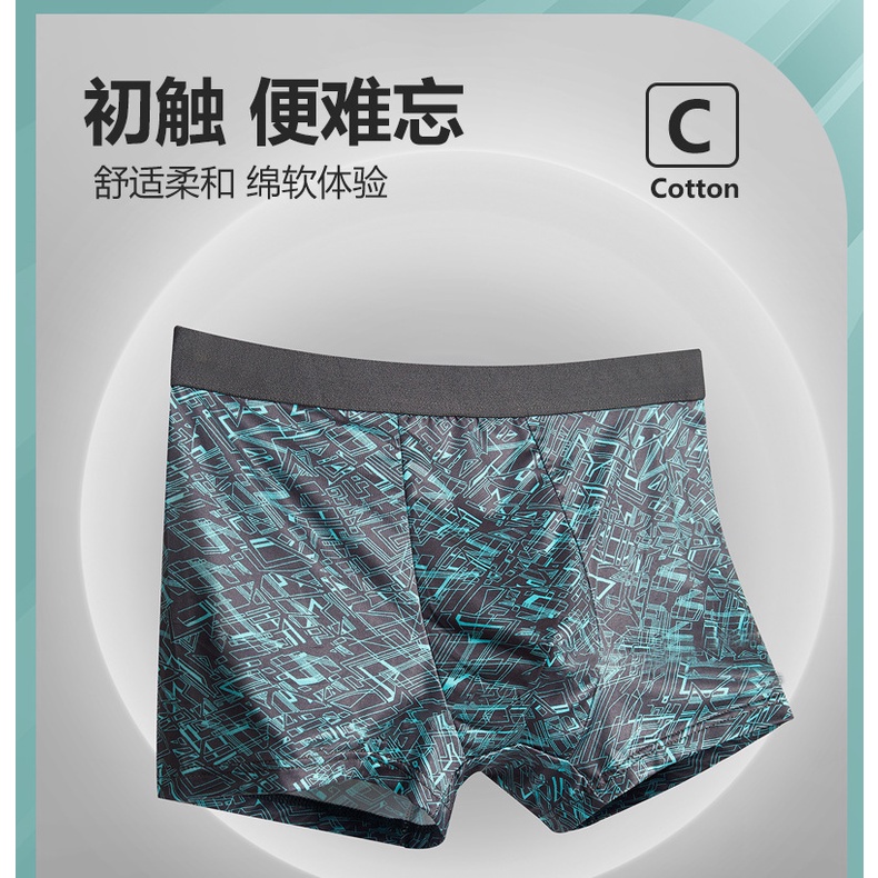 New Men's Underwear Mid-Waist Breathable Boxers (40-90kg) | Shopee ...
