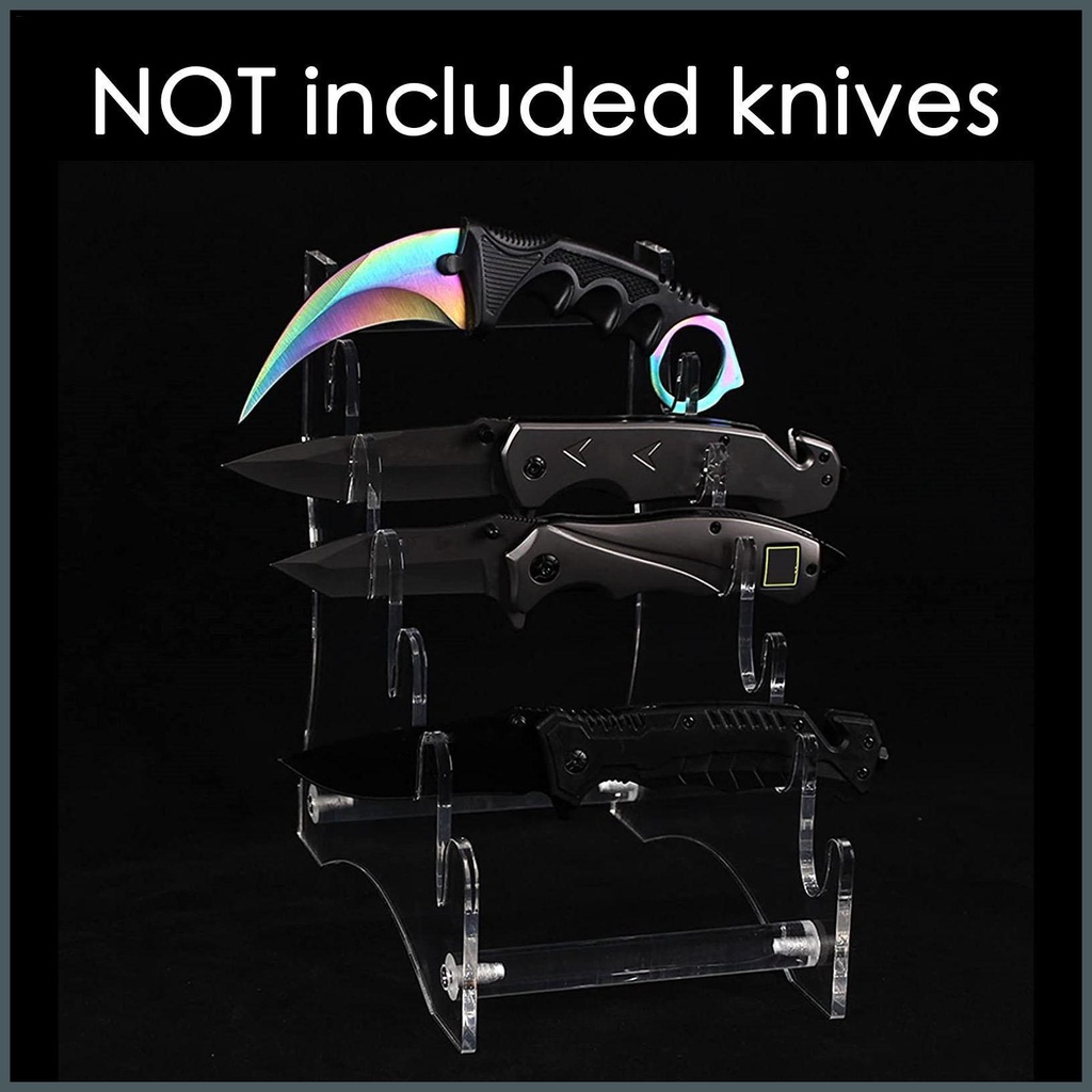 Knives Display Stand Acrylic Transparent 6 Slots Display Rack Holder ...