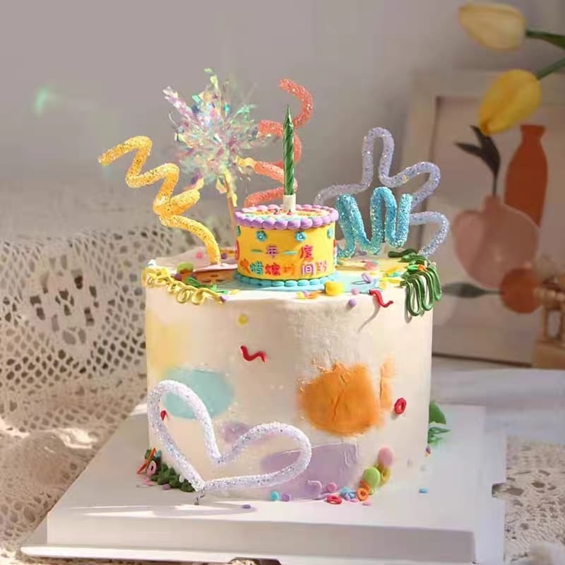 [YAKU] Pipe Cleaner Rod Soft Curly Bar Macaron Colour Birthday Cake ...