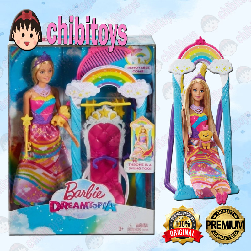 Barbie Princess Swing Fashion Doll Dreamtopia Playset Original Mattel ...